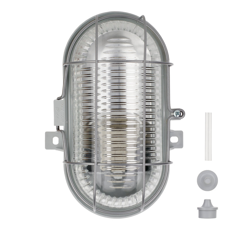 Bailey 145970 RoBust Bulkhead E27 Oval L Grey IP44 Max 100W – The Lamp Company