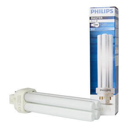 Philips MASTER PL-C 18W/830/4P 1CT/5X10BOX - MASTER PL-C 18W - 830 War – The Lamp Company