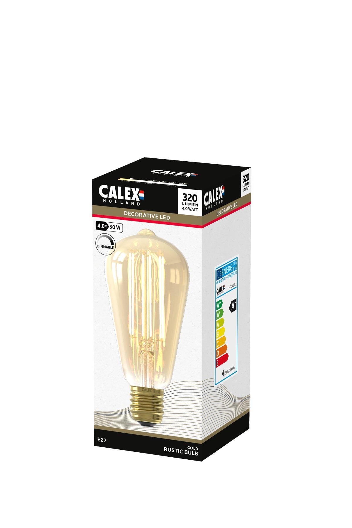 Calex 425414 - Filament LED Dimmable Rustic Lamps 240V 4.0W – The Lamp Company