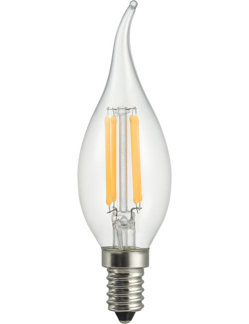SPL LED E14 Fila Tip-Candle C35x120mm 230V 300Lm 3W 922 2200K AC Clear ...