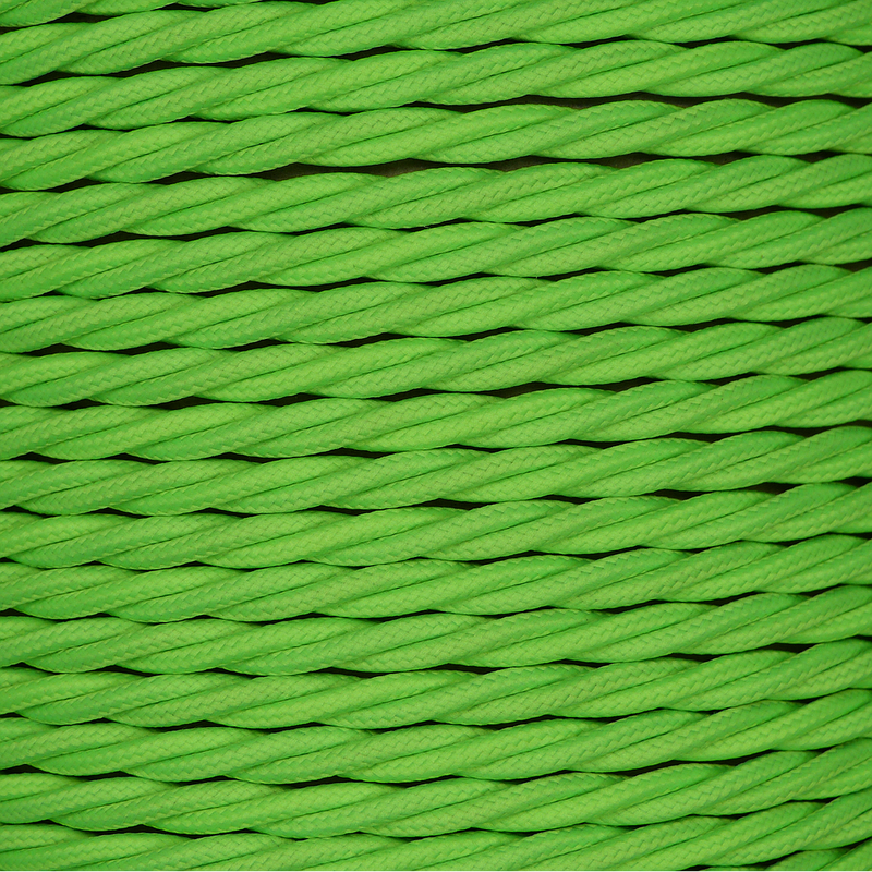 01784 - T-T Braided Flex 3 core 0.5mm Lime Green Cable Sold by the met ...