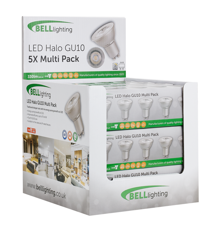 Bell 05900 - 5W LED Halo GU10 - 38°, 2700K, In Packs of 5 – The Lamp ...