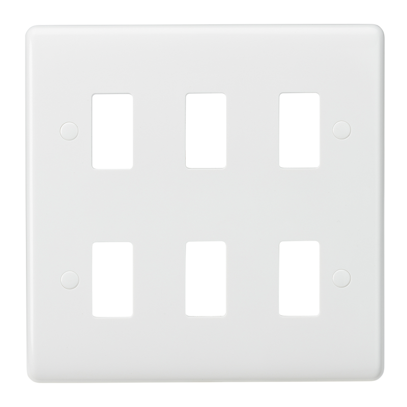 Knightsbridge CUG6 Curved edge 6G grid faceplate – The Lamp Company