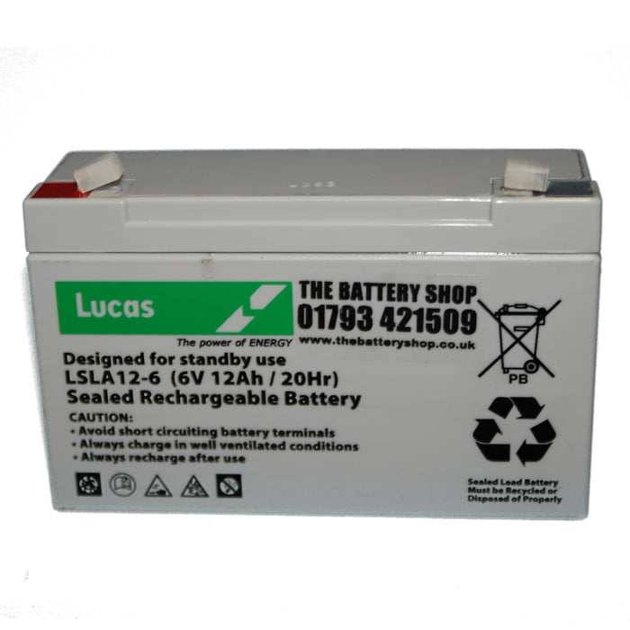 LSLA12-6 6v 12Ah Lucas AGM Standby Battery – The Lamp Company